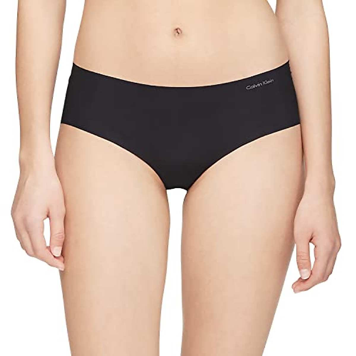 Calvin Klein Women's Invisibles Seamless Hipster Panties, 3 Pack, Speakeasy/Light Caramel/Black, Large