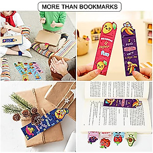 MWOOT 30 Pieces Fruit Paper Bookmarks,Inspirational Book Makers for Students Reading Lovers,Cute Book Page Marks for Kids Teens, Creative Page Clips for Game Prizes School Gifts(15 Styles,15x4cm)