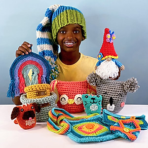 Boye Jonah's Hands Cute Dog Beginners Crochet Kit for Kids and Adults, Multicolor 9 Piece
