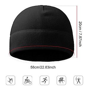Synthetic Microfleece Red Tactical Polartec Watch Cap Fleece Youth Mens Winter Hat Military Tactical Skull Cap Beanie (Black)