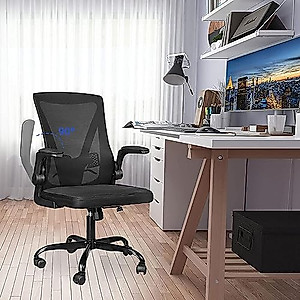 Foldable Executive Mesh Office Chair Ergonomic Swivel Task Computer Desk Chair (Black)
