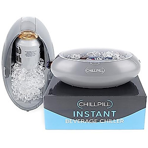 CHILLPILL Instant Beverage Chiller - Universal Can and Bottle Mini Cooler For Drinks - Rapid Chiller for Beer and Soda Lovers - Portable Can Chiller - Personal Small Cooler Accessories