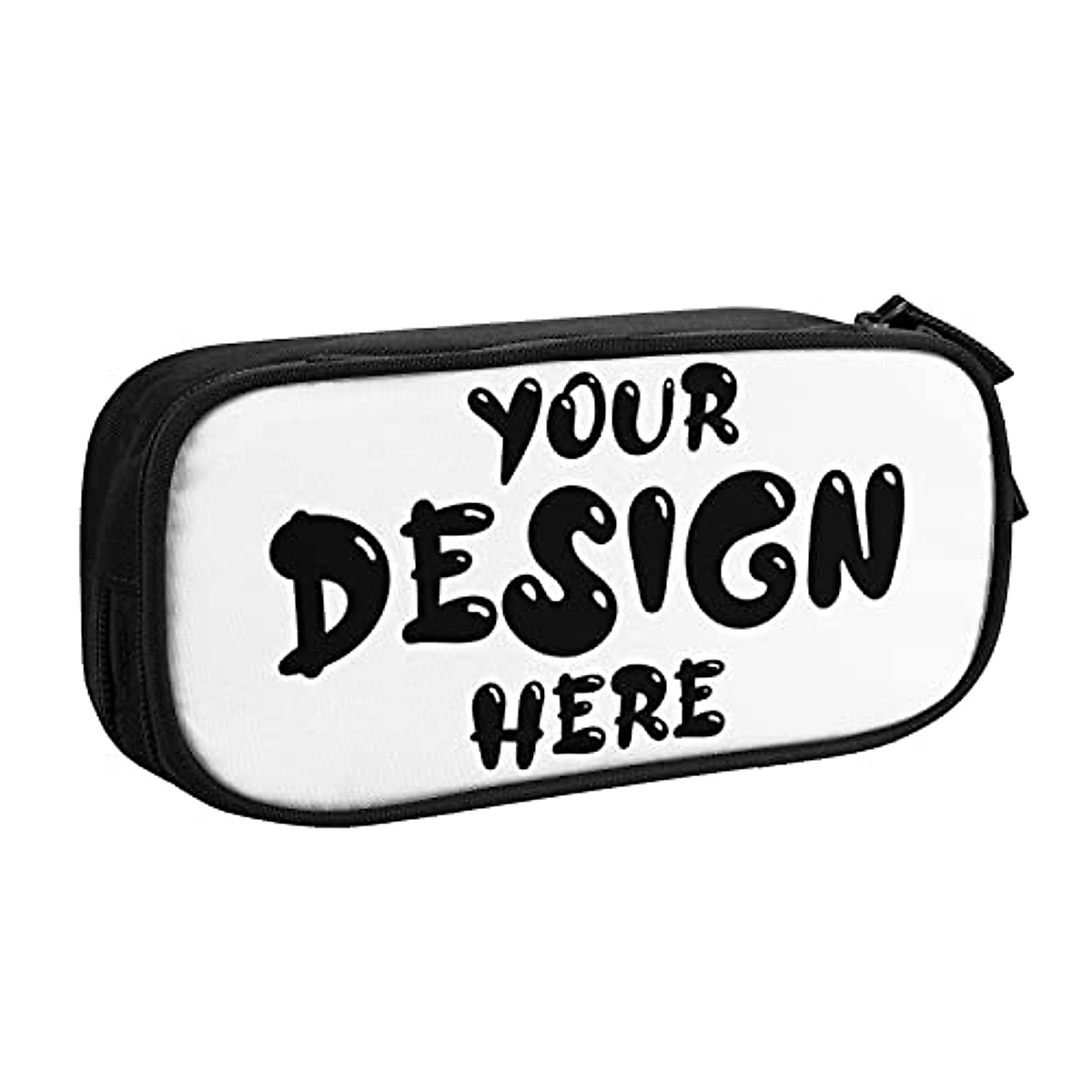 Custom Pencil Case Design Your Own Cool Multifunction Pencil Case Personalized Gifts Pencil Box Custom Pencil Bag for Students Stationery,School,Office Black