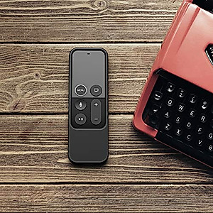 Fintie Protective Case for Apple TV 4K / HD Siri Remote (1st Generation) - Honey Comb Lightweight Anti Slip Shockproof Silicone Cover for Apple TV 4K 5th / 4th Gen Siri Remote Controller, Black