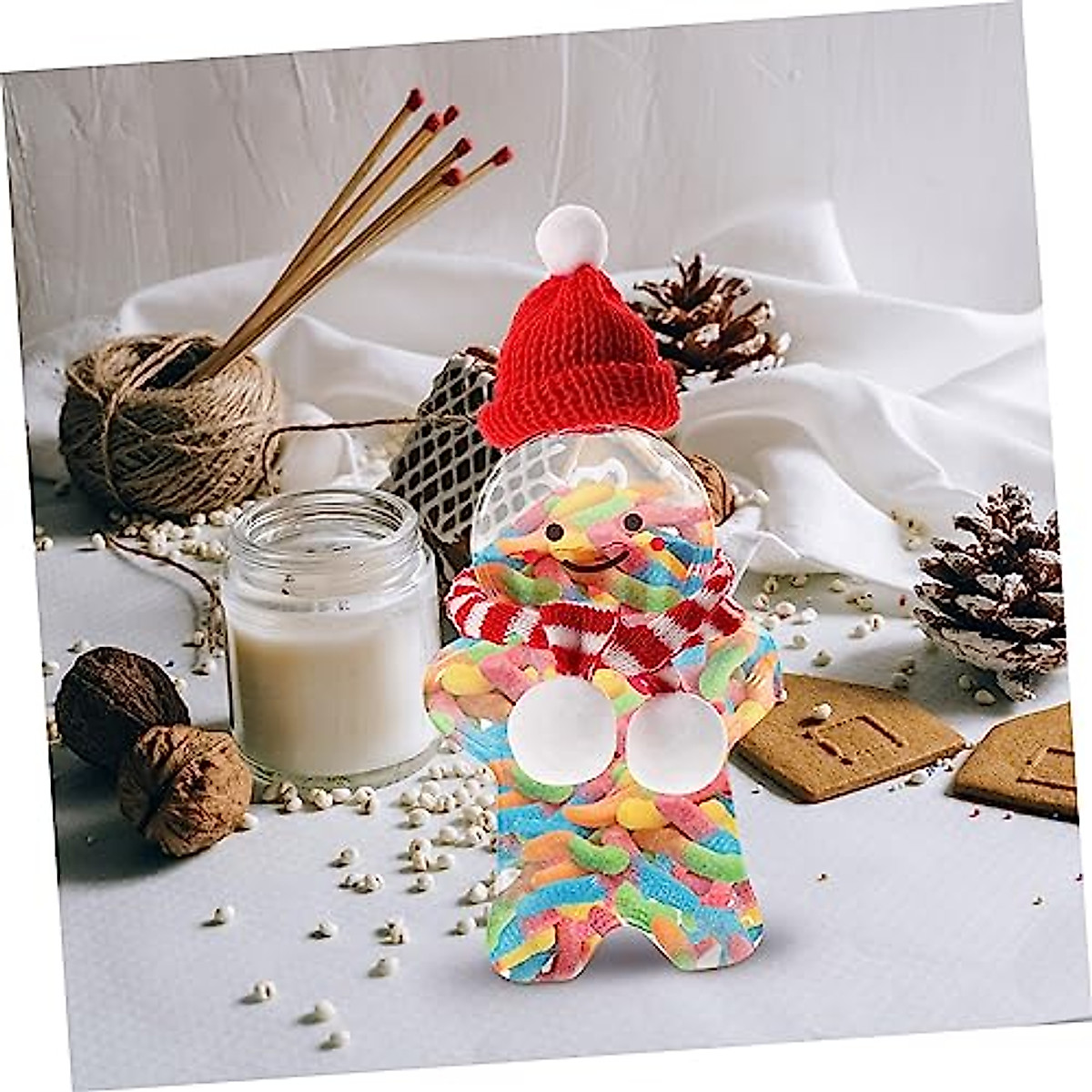NOLITOY 2 Sets Christmas Drink Bottle Plastic Cookie Jar Candy Jars with Lids Clear Container with Lid Christmas Favors Container Creative Empty Bottles Kit Christmas Cookie Jars Gift