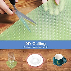 Elyum 8 Pcs Refrigerator Liners, Washable EVA Refrigerator Mats Fridge Shelf Liners Cuttable Fridge Mats Pads for Drawer Table Shelves Cabinet (3 Blue 3 Green 2 Pink, 17.7 x 11.4 Inch)