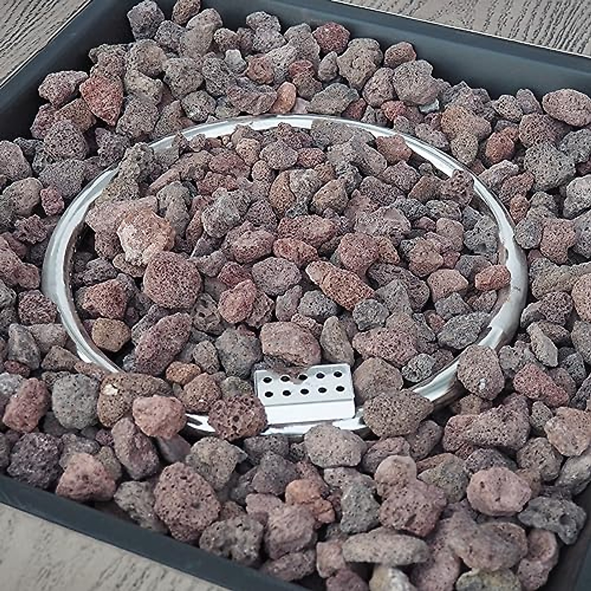 Christopher Knight Home Aaron Outdoor 33-Inch Square Fire Pit, Brown Wood Pattern