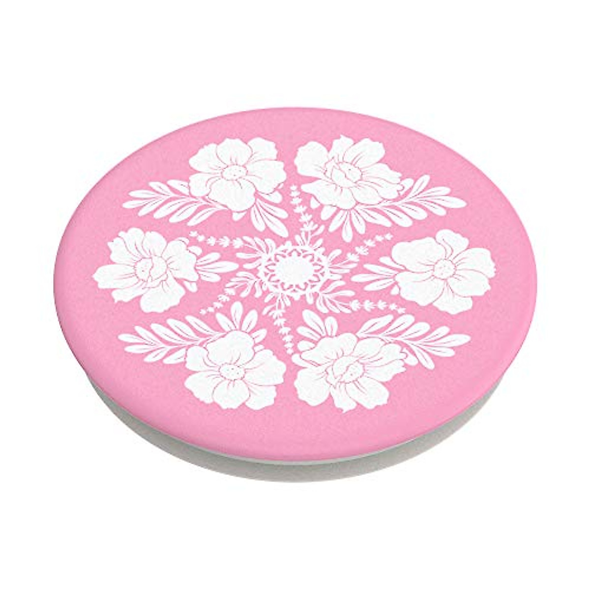 PopSockets PopGrip - Expanding Stand and Grip with a Swappable Top for Smartphones and Tablets - Not Your Grandmas Doily Pink