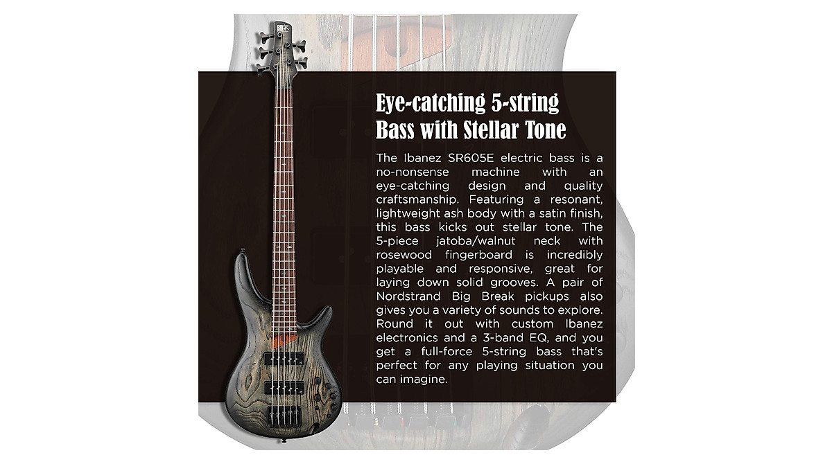 Ibanez SR Standard 5 String Electric Bass - Stellar Tone & Playability