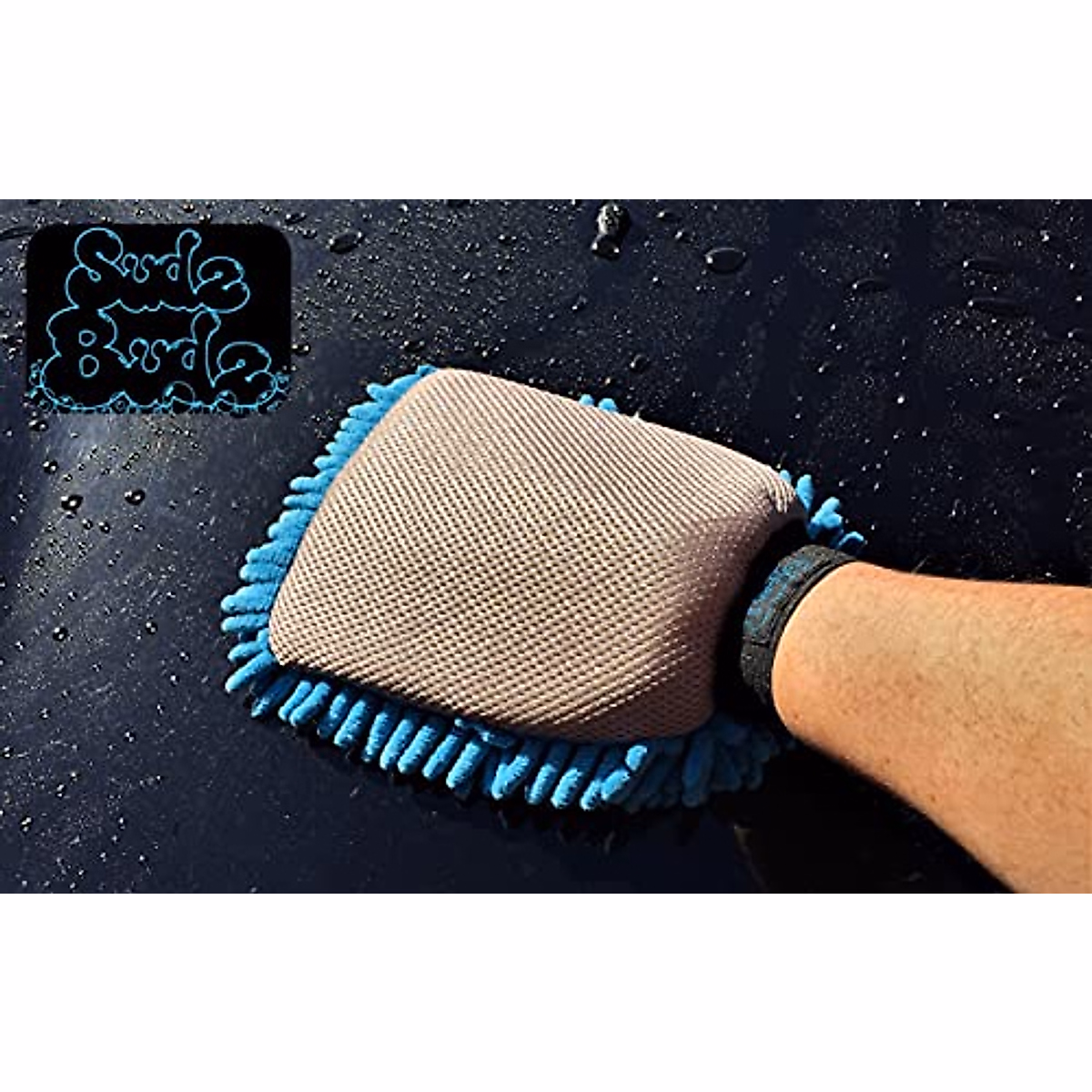 Sudz Budz Premium Medium Grade Clay Mitt, Microfiber Wash and Scrubber Car Wash Mitt, 2pcs | Car Detailing Kit, Car Clay Bar Mitt Easily Removes Embedded Stains, Restores Shine and Silky-Smooth Finish