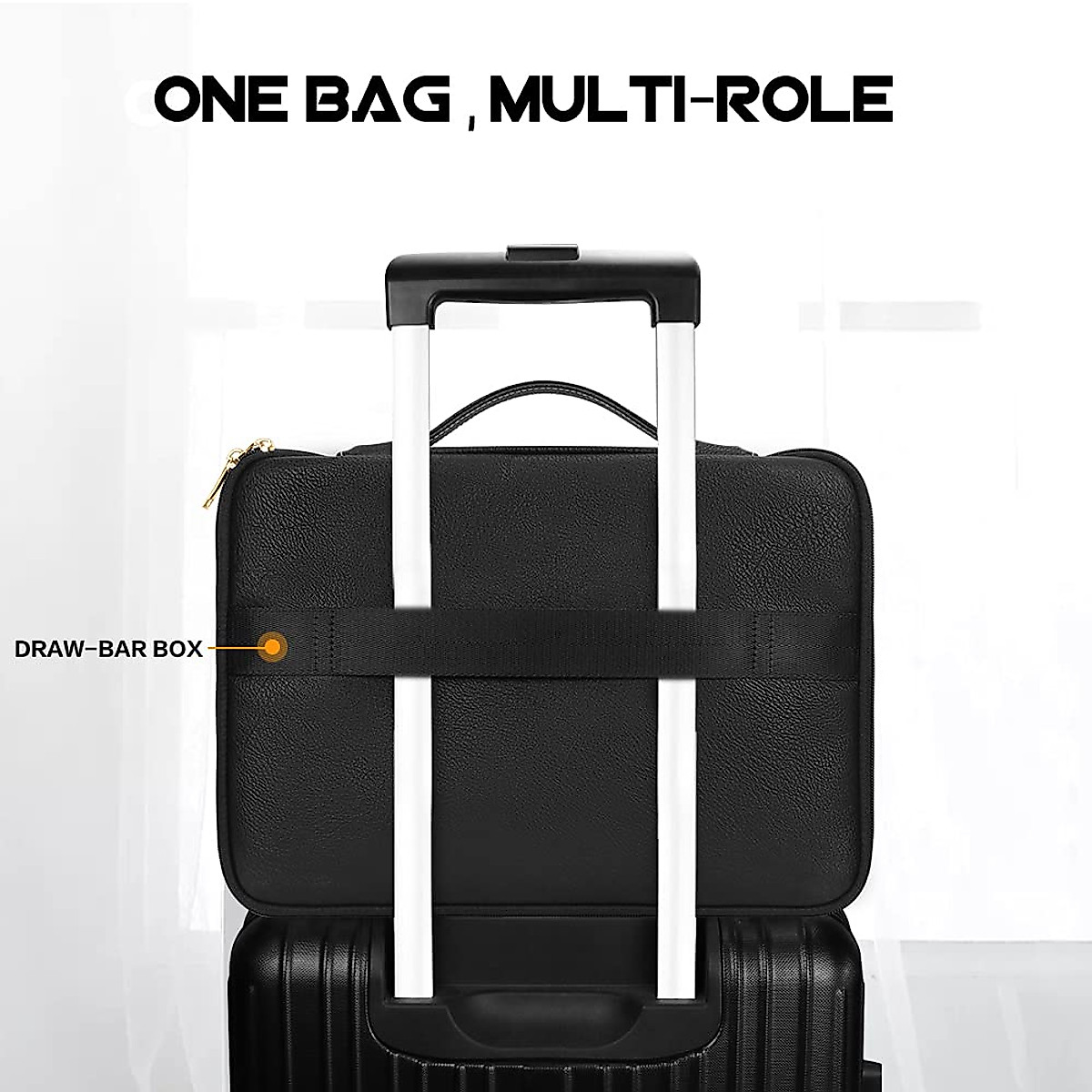 FYY 12-13.5" [Premium Leather] Laptop Sleeve Case Cover Bag for MacBook Pro/ MacBook Air/ iPad Pro 12.9 2018 2017 2016, Laptop Bag for 12"-13.5" Surface Lenovo Dell HP ASUS Acer Chromebook Black