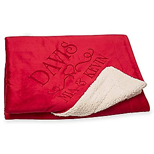 Custom Catch Housewarming Gift Idea for New Home - Personalized Throw Blanket Present Decorated with Scroll and Family Name