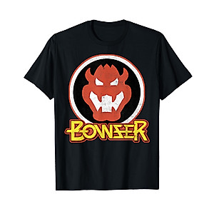 Super Mario Bowser Retro Portrait Graphic T-Shirt T-Shirt
