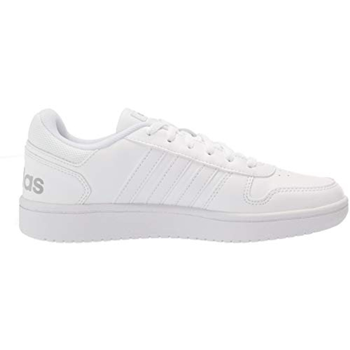 adidas womens Hoops 2.0 Sneaker, White/White/Grey, 11 US