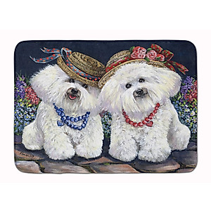 Caroline's Treasures Bichon Frise Sisters Machine Washable Memory Foam Mat doormats, Multicolor