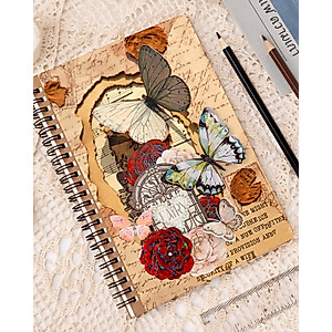 Dynta Spiral Notebooks A5 Lined 5Pcs College Ruled Journals Bulk Thick Paper for Work, Study, Notes Taking, Gifts 120 Pages/60 Sheets Kraft Brown