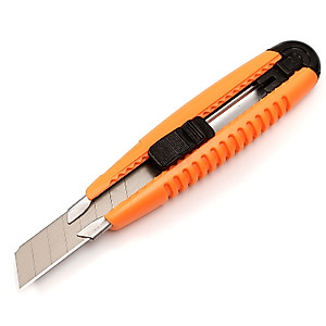 Nulink Retractable Utility Knife Cutter With Straight Handle, Metal Shielding Protection [Snap Off Lock Razor Blade]