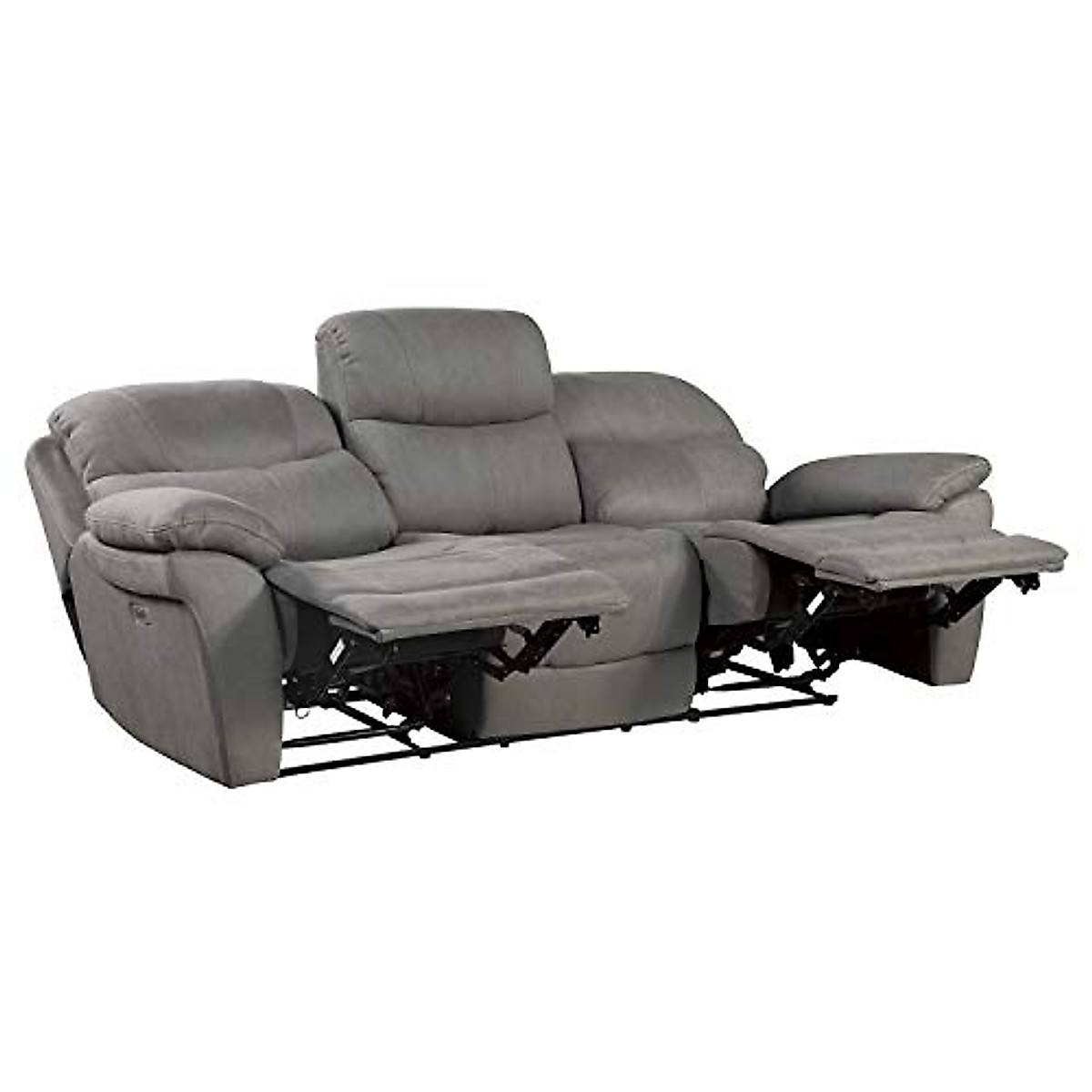 Lexicon Lapointe Wall-Hugger Power Double Reclining Sofa, Gray