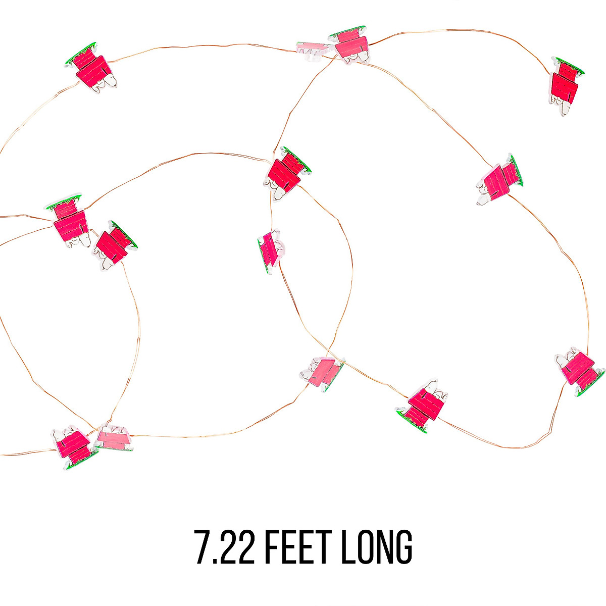 Silver Buffalo Peanuts Snoopy 20ct Decorative String Lights, 7 Feet Long, Warm White LED