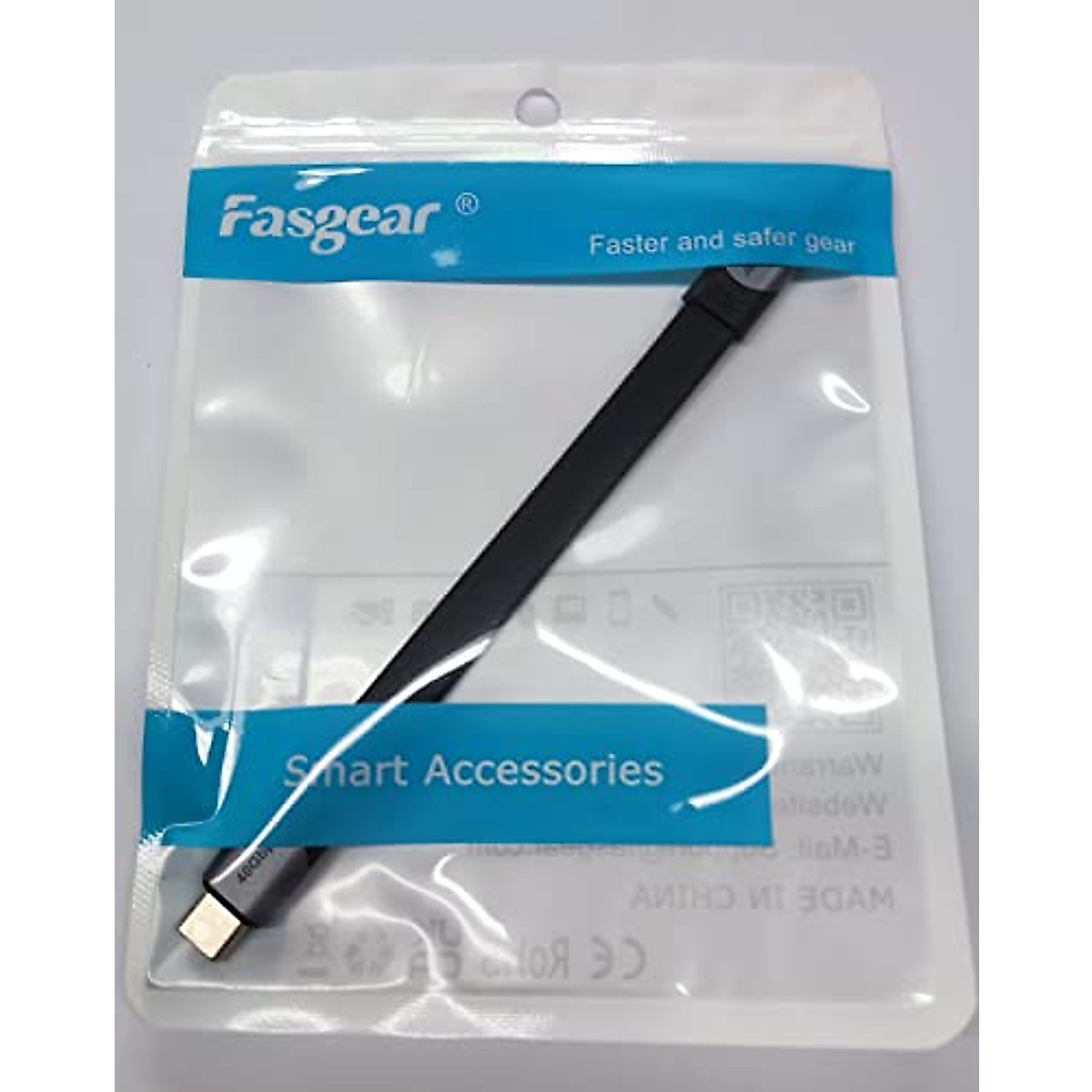 Fasgear Short USB 4 Cable 6-inch/15cm 100W 40Gbps USB C to USB C Cable with 5K@60Hz Video Output Compatible for Thunderbolt 4/3 Port MacBook Pro Mac Mini External SSD Hub Docking Monitor Display eGPU