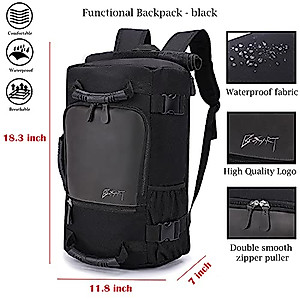 BE SMART Laptop Bag Outdoor Large Travel Waterproof Backpack fits 16 inches Computer Sport Backpack Business Durable School bags book bags for College Student Day Pack for Men and Woman-Black