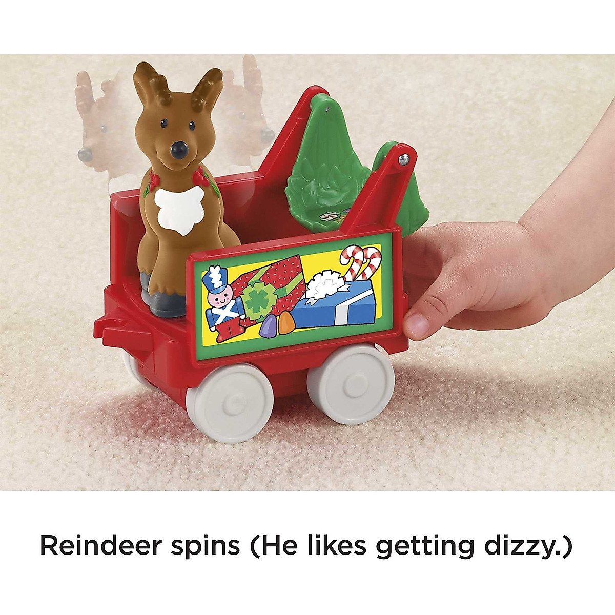 Fisher-Price Little People Toddler Toy Musical Christmas Train with Santa Elf & Reindeer Figures for Ages 1+ Years