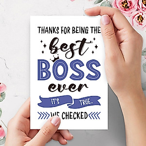 Funny Bosses Day Card for Him Her, Appreciation Card for Boss Manager, Best Boss Card, Thanks for Being The Best Boss Ever
