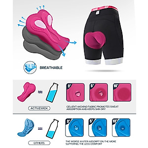 Heathyoga 4D Padded Bike Shorts Women Cycling Shorts with Padding Biker Biking Bicycle Shorts with Pockets for Women