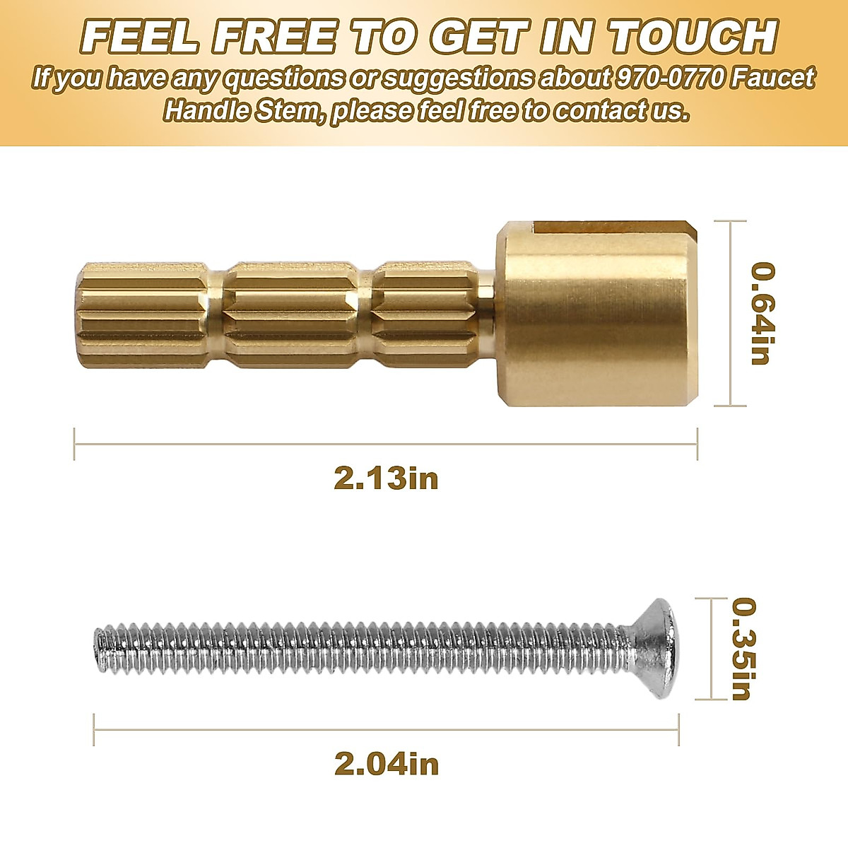 Aulpq Stem Adapter with Screw 970-0770, for Pfister Replacement Parts, Shower Sartridge, Shower Handle, Shower Adapter for Tub Faucet,Brass