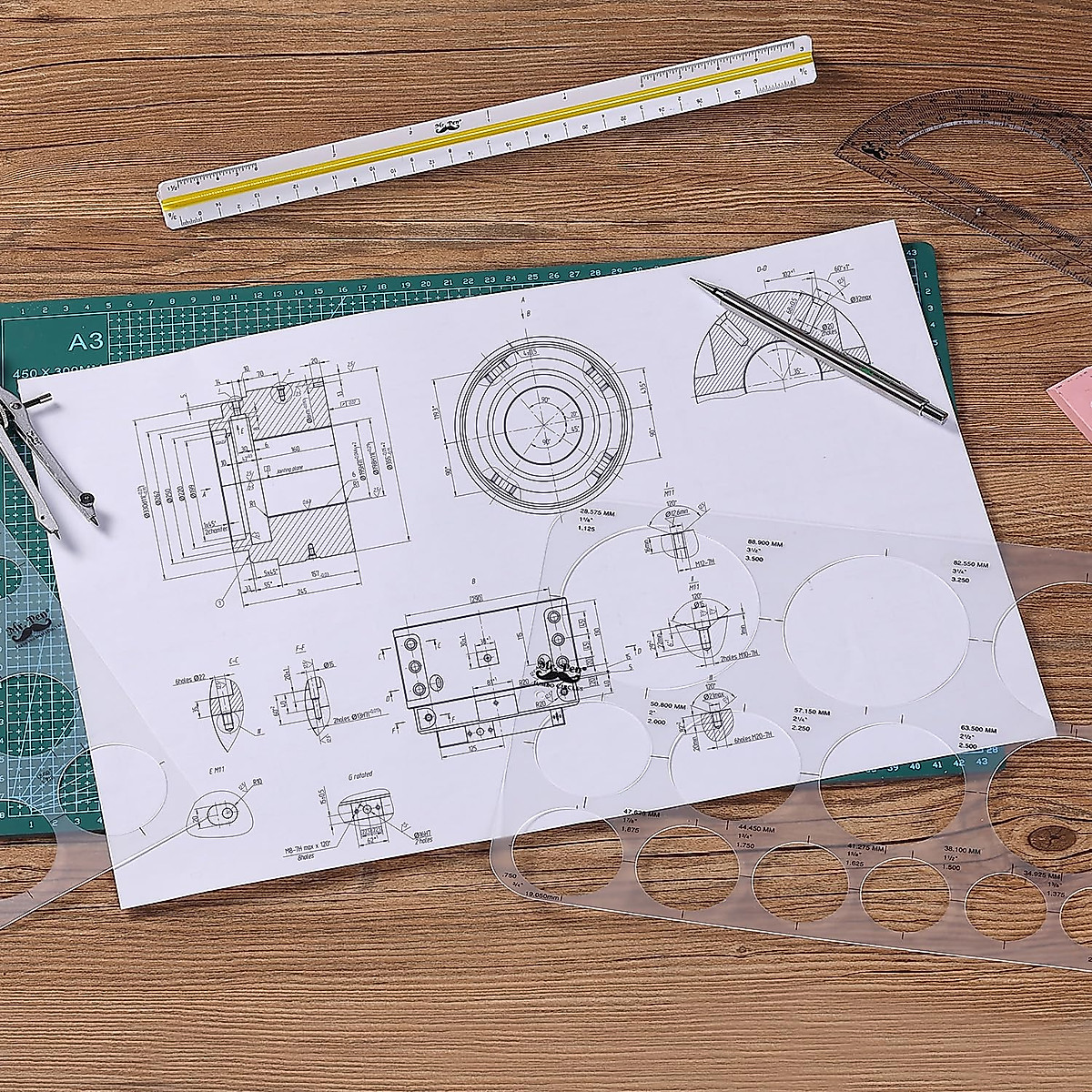 Mr. Pen- Circle Template, 2 pcs, Large and Small Size, Circle Stencil, Circle Ruler, Circle Templates for Drafting, Circle Template for Drawing, Circle Tracers for Drawing, Circle Tracer