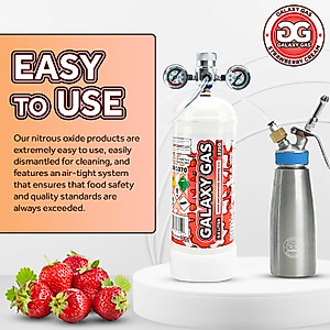 Galaxy Gas Strawberry Flavor Whipped Cream Dispenser Cartridge Tank, Nitrous Oxide 0.6L 375 Gram, Whipped Cream Tank, N2O Charger Tank, 1 Cylinder