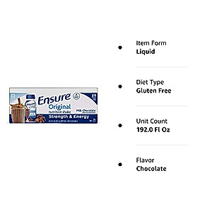 Ensure Original Nutrition Shake, Milk, 8 Chocolate 192 Fl Oz (Pack of 24)