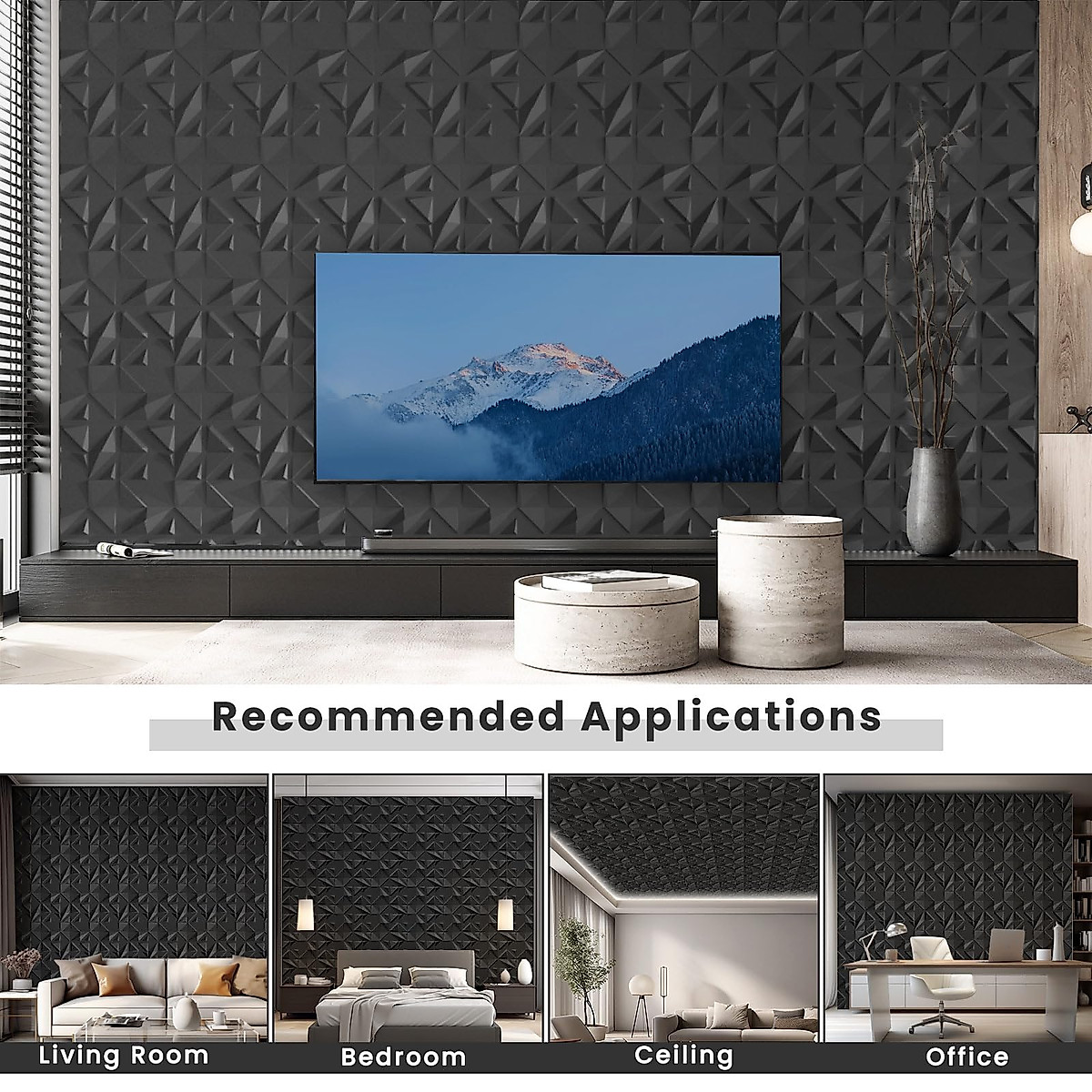 15.7"x11.8" 3D Wall Panels, 24PC Modern Interior Accent Wall Panel Geometric Textured Wall Tiles for for Living Room Hotel Office, Coving 31 Sq.Ft