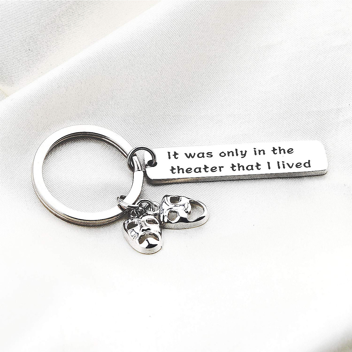 bobauna Theatre gift Theater Keychain Tragedy and Comedy Jewelry Gift (Theater Keychain)