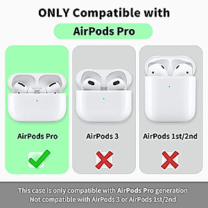 MOLOVA Airpods Pro Case Flower with Keychain Cute Floral Print Airpod Pro Protective Hard Case Cover for Apple Airpod Pro Charging Case LED Visible (Morning Glory)