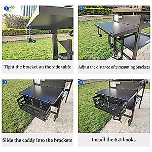 MeWeBlue Griddle Caddy Storage, Space Saving Grill Accessories Tool Holder, BBQ Accessories Organizer Box Designed for 28 36 Blackstone Griddle, Tool Free No Drill
