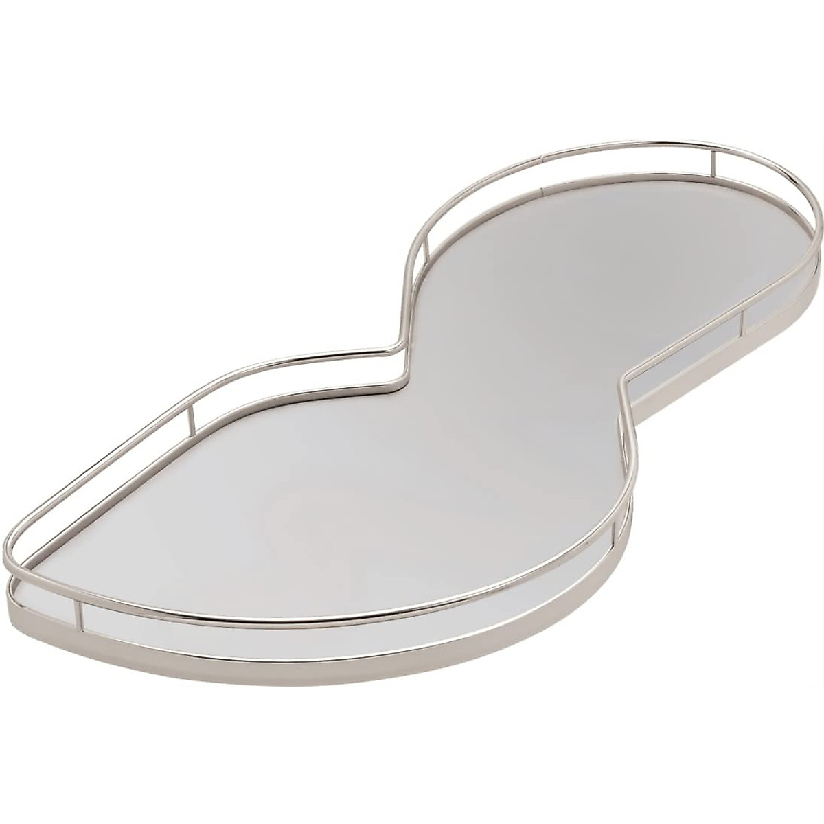 Lemans II Set 2-Shelf Lazy Susan with Soft-Close for Blind Base Corner Cabinets, Chrome and Gray (884 sq. Model 50, Tray Size: 18", Swings Right)