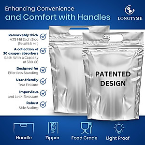 29.6 Mil,1 Gallon Mylar Bags-Mylar Bags 1 Gallon-Gallon Mylar Bags-1 Gallon Mylar Bags for Food Storage-Mylar Food Storage Bags(Pack of 30)