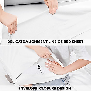 Deconovo Bed Sheets White Full Size Sheet Sets Microfiber 16" Deep Pocket 1800 Thread Count Luxury Comfort Bedding Silky Soft Touch 4 Pieces Pillowcases Flat Sheet & Fitted Sheet