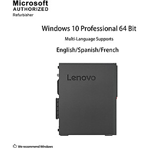 Lenovo ThinkCentre M910S SFF Desktop Computer, Intel Quad Core i5-6500 up to 3.6GHz, 16G DDR4, 512GB SSD, M8+M80, WiFi, BT, DP, VGA, Windows 10 Pro 64 Bit English/Spanish/French(Renewed)