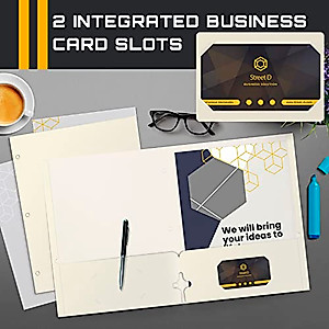 Two Pocket Portfolio Folders, 50-Pack, White, Letter Size Paper Folders, by Better Office Products, 50 Pieces, White