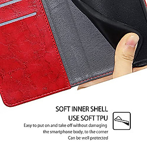 Fansipro Wallet Folio Case for Oppo Reno 2 F, Premium PU Leather Slim Fit Cover for Reno 2 F, 3 Card Slots, Good Design, Red