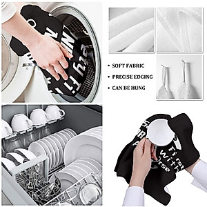 Cotton Kitchen Towels Dishcloth Nurse Cap Safety Frist Drink with a Nurse Black Absorbent Kitchen Dish Towels-Reusable Cleaning Cloths for Kitchen,Tea Towels/Bar Towels/Hand Towels,18x28inch 3 Pack