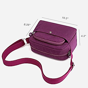 YYW Women Crossbody Bag Nylon Shoulder Bag Multi Pockets Messenger Bag Lady Casual Purse Handbag (Yellow)