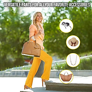 DEAR SPARKLE Fold Over Yoga Stretch Pants for Women | High Waist Bootleg Loungewear Pant + Plus Size (P8) (Black, Small)