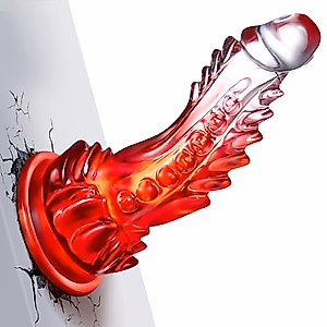 Clear Monster Dildos Sex Toy- 8.8 Inch Realistic G-spot Dildo with Suction Cup for Hand-Free Play, Huge Monster Penis, Big Dildo Adult Sex Toys for Women Men and Couples