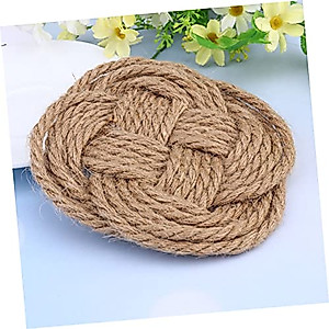 VOSAREA Table Coasters for Drinks Placemats Round Coasters for Drinks Absorbent Simple Cup Mat Cotton Placemat Cotton Rope Cup Coasters Cotton Cup Mat Cup Mat Handmade Home Placemat Jute