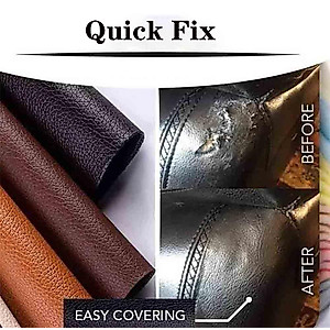 MAYNUO Dark Brown Odorless Leather Repair Patch, Leather Repair Tape, 19X50 Inch Self-Adhesive Couch Patch, Waterproof, Wear-Resistant, for Furniture, Drivers Seat, Sofas, Car Seats