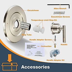 Replacement for Moen T2901BN Gibson Posi-Temp Shower Valve Trim Kit, Brushed Nickel Shower Trim Kit
