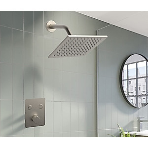 Aquaiaw Only Produce and Sell Solid Brass Shower Arms. Aquaiaw Shower Arm and O-Ring Flange, 6 inch, Solid Brass, Round, Both 1/2 NPT Tapered Threads, PVD Brushed Nickel Wall Mount Shower Head Arm